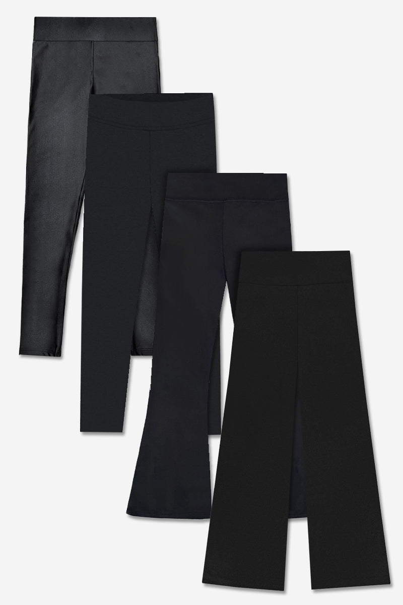 4-Pack Essential Black Bottoms Combo – PixieLane